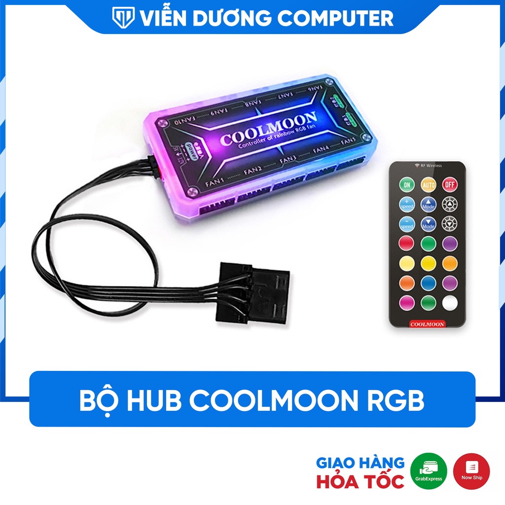 Bộ HUB Remote Coolmoon, bộ HUB điều khiển quạt tản nhiệt RGB Viễn Dương Computer | Shopee Việt Nam