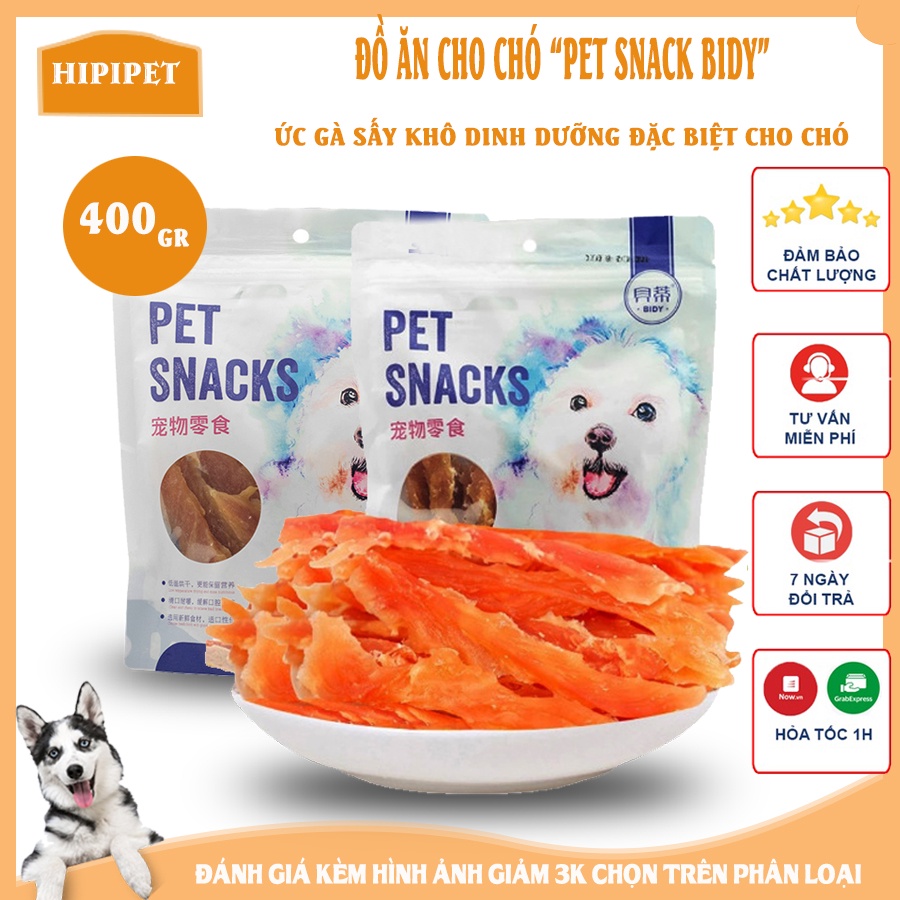Thức ăn cho chó Bidy Hipipet THỊT GÀ HẤP SẤY KHÔ tăng cường dinh dưỡng ...
