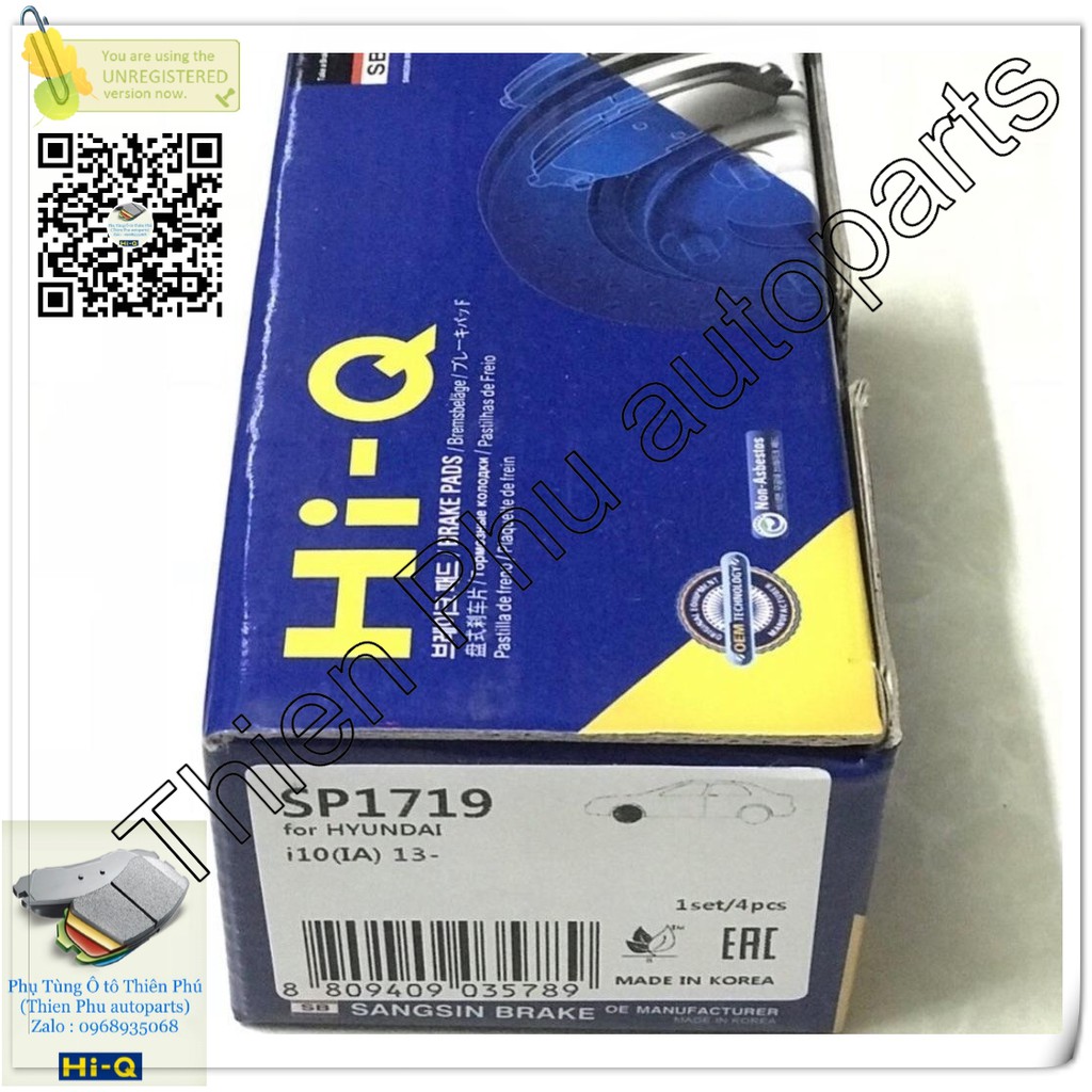 Má phanh chính hãng Hi-Q cho Hyundai Grand i10 ( 2013 - ) - Bố thắng ...