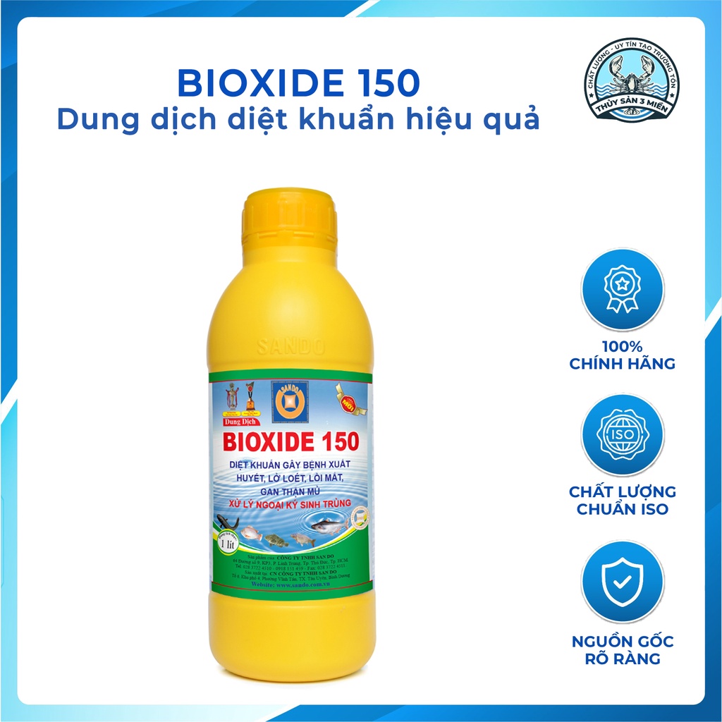 Dung dịch diệt khuẩn Bioxide 150, thuốc sát trùng thế hệ mới phổ rộng ...