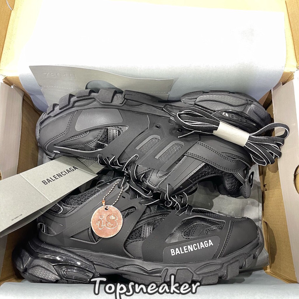 Giày Sneaker Balen Track Full Đen Full Phụ Kiện | Shopee Việt Nam