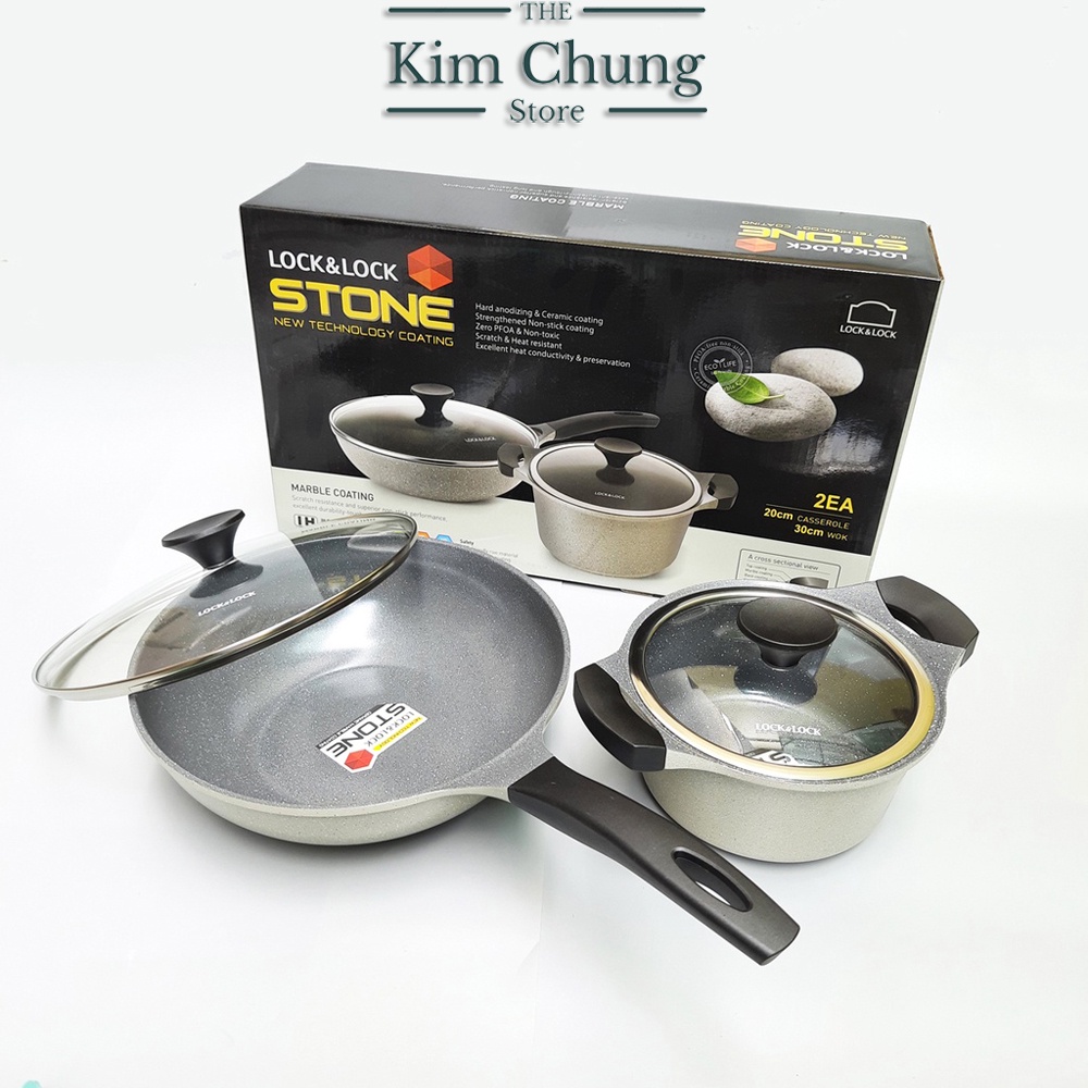 Bộ Nồi Chảo Lock&Lock Stone 2EA LCA6202S2 (Nồi 20cm + Chảo 30) - Hàng ...
