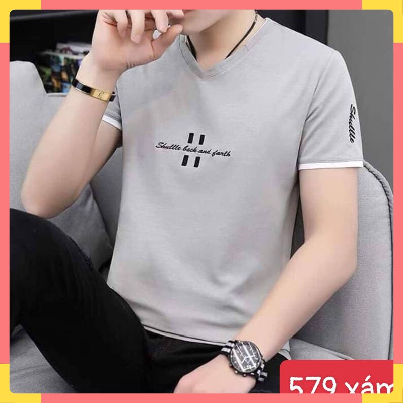 Áo thun nam tay ngắn cổ tim dáng ôm body S579 | Shopee Việt Nam