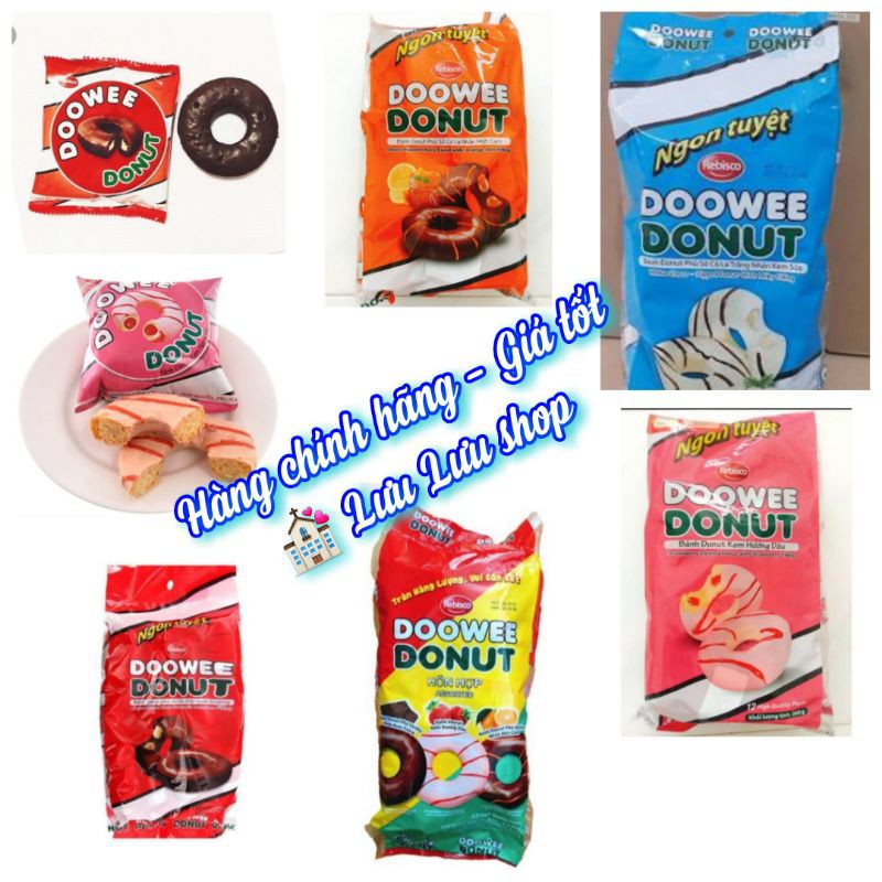 Bánh Doowee donut 3 vị Socola/ dâu / kem | Shopee Việt Nam