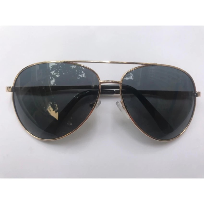 Kính mát phân cực kiểu dáng phi công mắt xanh rêu xám gọng kim loại ...