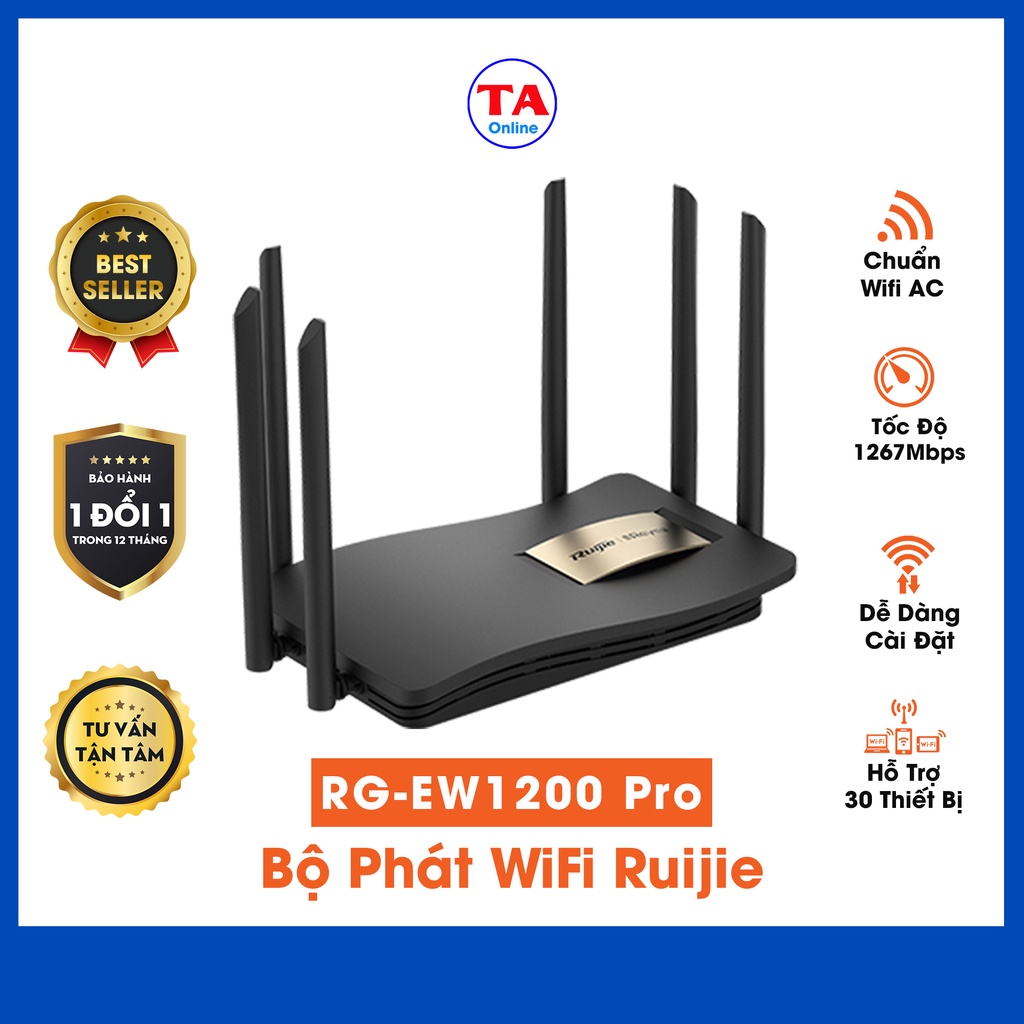 Bộ phát wifi Ruijie 1200G Pro EW1200 6 râu (chính hãng) | Shopee Việt Nam