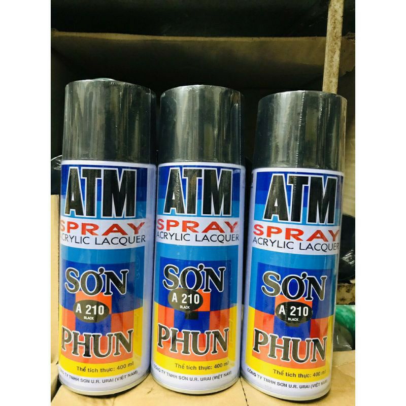 Sơn xịt ATM A212 màu đen mờ | Shopee Việt Nam