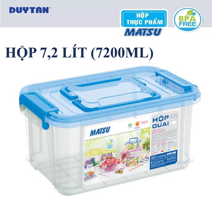 [LOẠI LỚN - 7,2 LÍT(7200ML)] Hộp quai Matsu lớn Duy tân 7200 ml có quai xách đựng rau củ an toàn ...