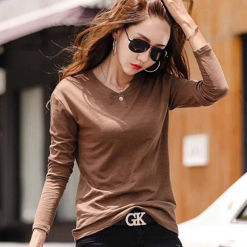 [CAO CẤP] (xả hàng) Áo cotton xước dài tay cho nữ có khuy cổ - Shop ThuKoy | Shopee Việt Nam