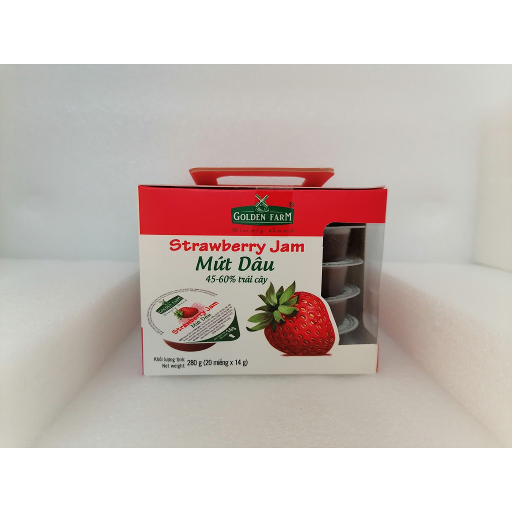 [280g (Hộp Vuông)] MỨT DÂU [VN] GOLDEN FARM Strawberry Jam (bph-hk ...