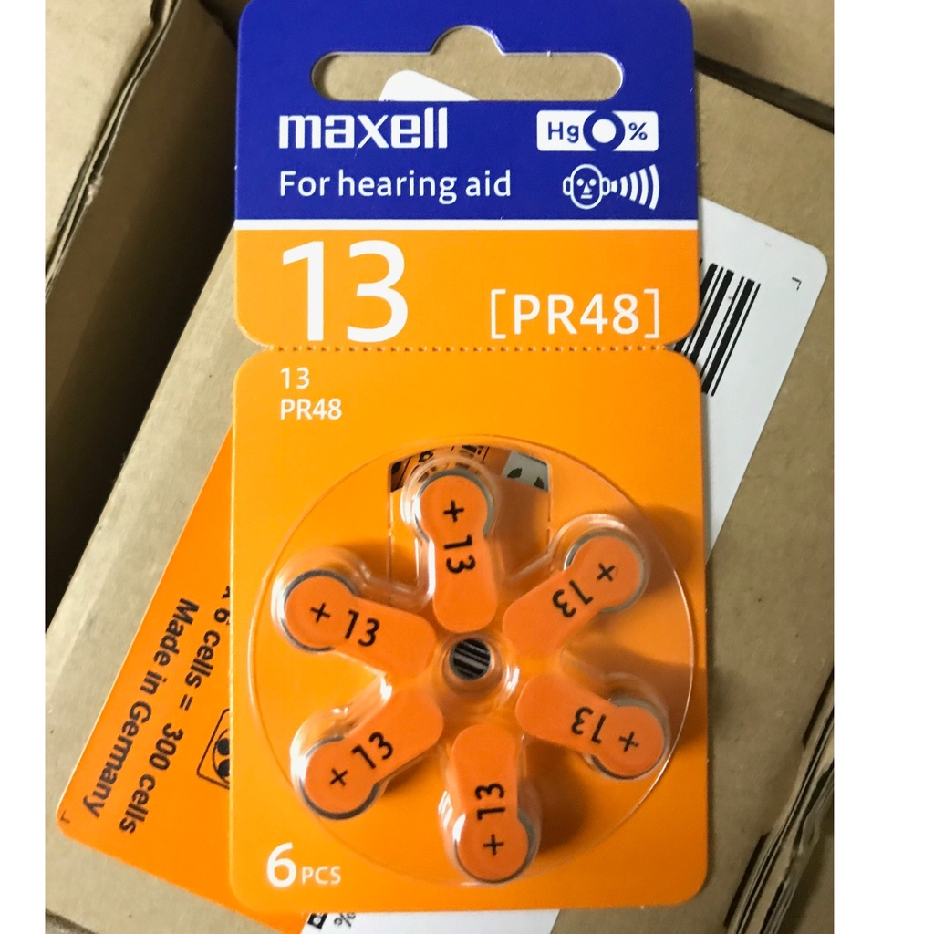 Pin Trợ Thính PR48 13 Maxell vỉ 6 viên Chính Hãng | Shopee Việt Nam