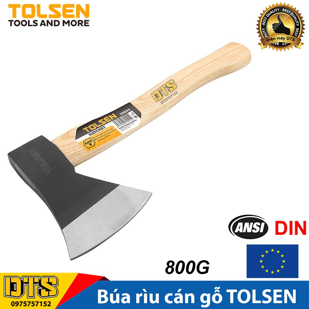 Búa Rìu đa năng cán gỗ TOLSEN cứu hộ, làm vườn, chặt cây, bổ củi 800G ...