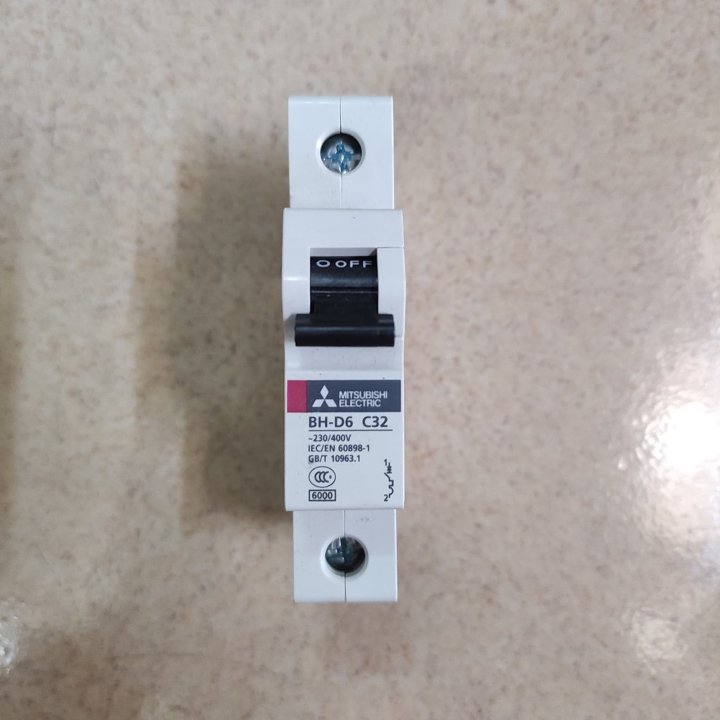 MCB Mitsubishi BH-D6 1P 6kA C N 0.5A, 1A, 1.6A, 2A, 3A, 4A, 6A, 10A, 13A, 16A, 20A, 25A, 32A ...
