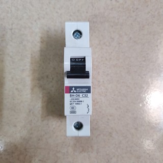 MCB Mitsubishi BH-D6 1P 6kA C N 0.5A, 1A, 1.6A, 2A, 3A, 4A, 6A, 10A, 13A, 16A, 20A, 25A, 32A ...