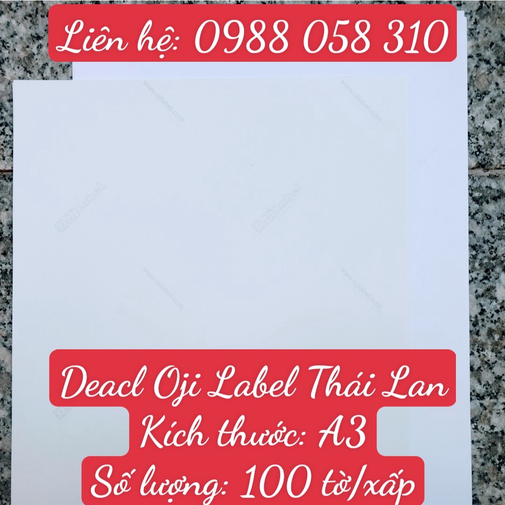 Decal Giấy Oji Đế Trắng Thái Lan Oji Label Lột Dán - 100 Tờ A3 | Shopee ...