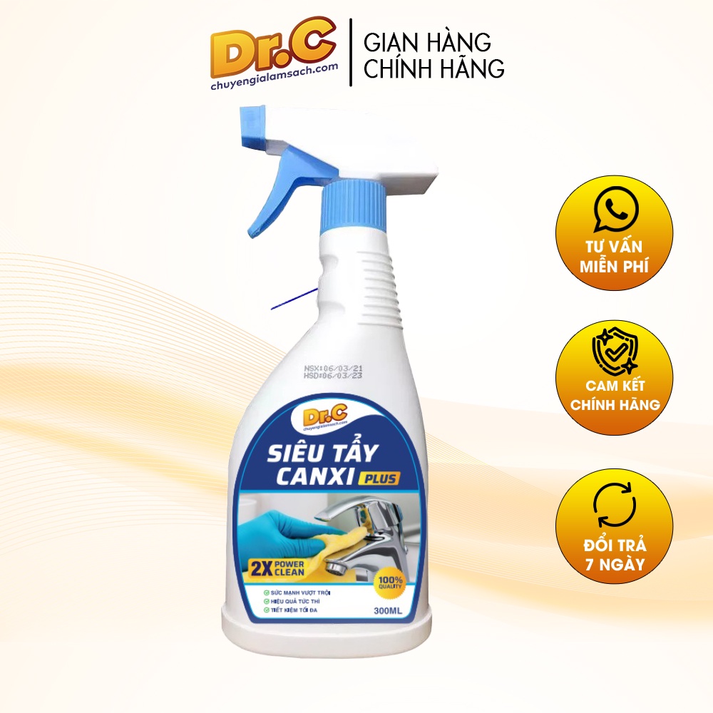 Tẩy cặn canxi Plus danh cho thiết bị inox vách kính chai 300ml ...