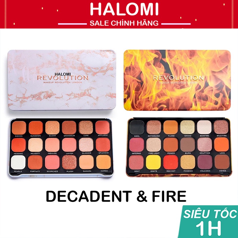 Bảng phấn mắt Revolution Makeup Forever Flawless Decadent và Fire 18 ô ...