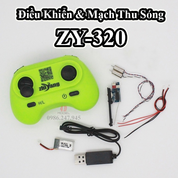 Điều Khiển Và Mạch(RX) của Zy320. Pin, Mptor .Dùng chế tạo máy bay điều ...
