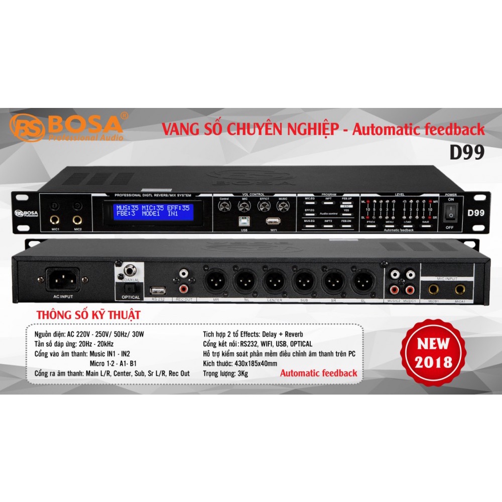 Mixer Karaoke Vang Số Bosa D99 Chính Hãng | Shopee Việt Nam
