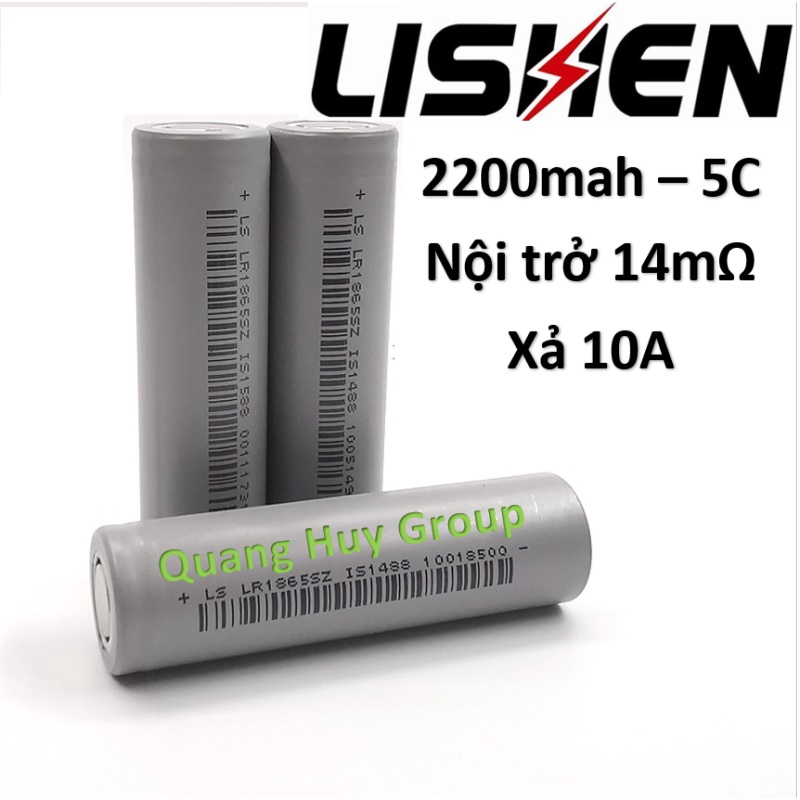 Cell Pin Chính Hãng Lishen xám 2200mAh 5C, Dòng xả cao 10A - Pin 18650 ...