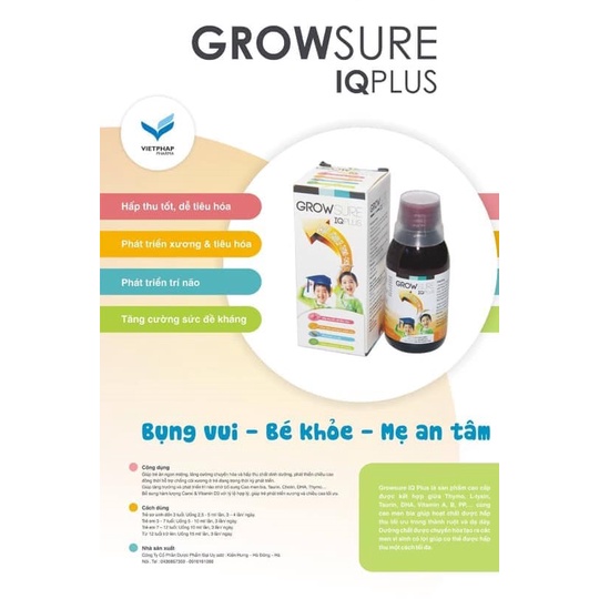 Siro bổ Growsure IQ Plus chai 125ml | Shopee Việt Nam