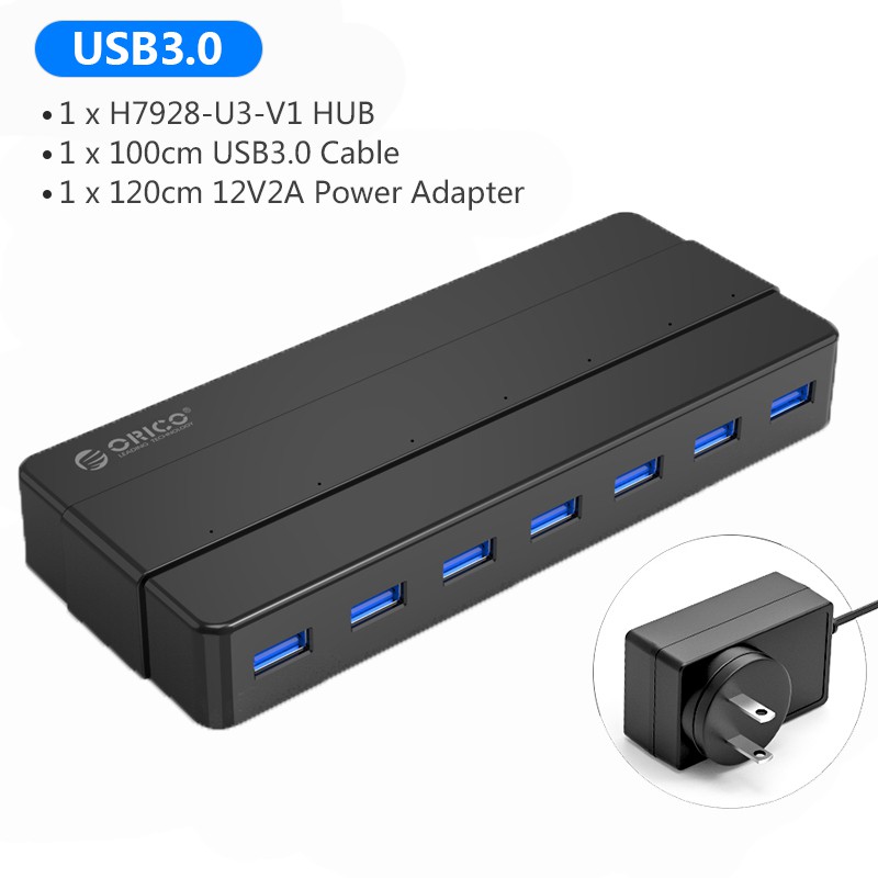 Bộ hub Orico H7928-U3 chia 4/7 cổng usb 3.0 12v cho máy tính | Shopee ...