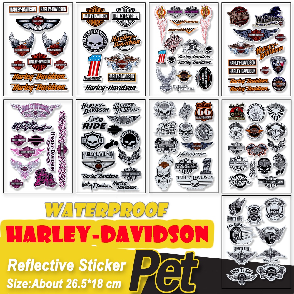Harley-Davidson Reflective stickers decoration refit sticker Helmet ...