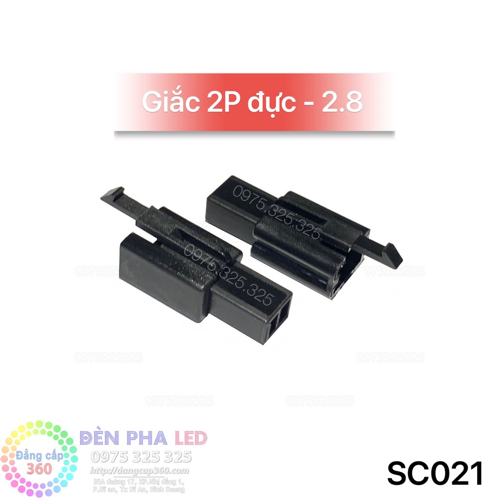 [50 đầu] giắc nhựa 2 lỗ 2.8 ĐỰC - ĐEN - jack 2p pin, dùng cos socket ...