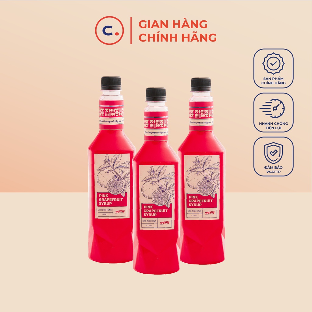 Syrup Trendy 830ml - Chuyên dùng cho pha chế đồ uống, trà sữa, trà hoa ...