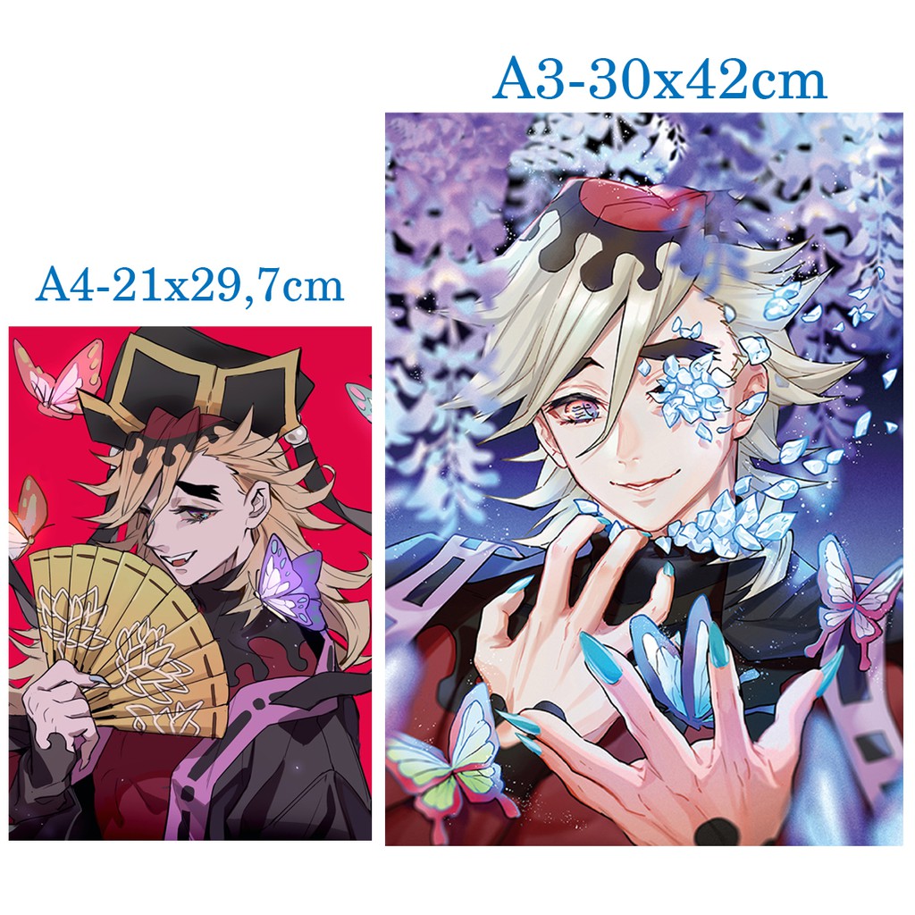 Poster- Tranh dán tường anime Kimetsu No yaiba nhân vật Douma | Shopee ...