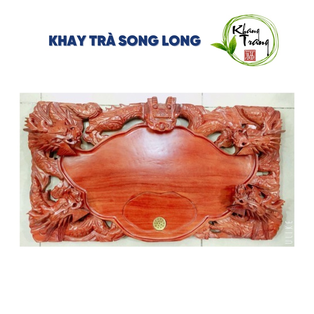 Khay trà Song Long ⚡ SIÊU RẺ ⚡Chất liệu gỗ tự nhiên, Kích thước: Dài 65 ...