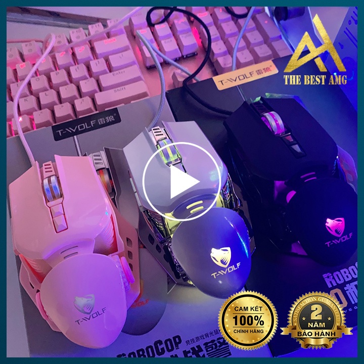 Chuột Máy Tính Có Dây Chuột Gaming LED RGB T-WOLF G530 Màu Hồng Chuột ...