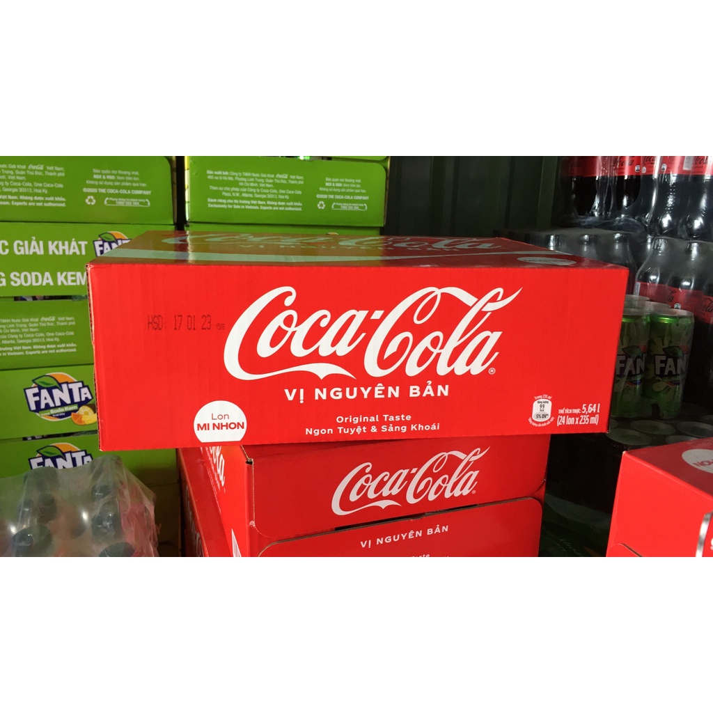 Nước Giải Khát Coca-Cola 235ml/lon - Original Coke (thùng 24 lon) | Shopee Việt Nam