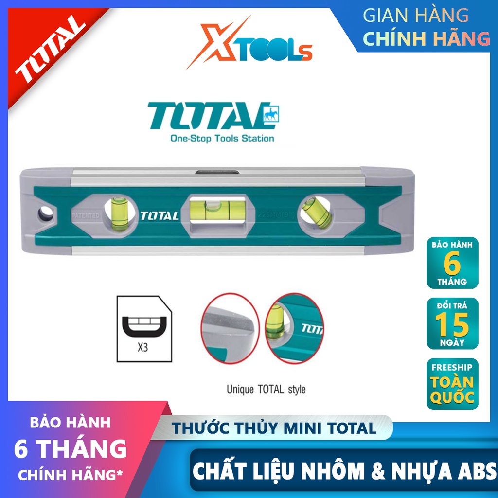 Thước thủy mini có từ TOTAL TMT2235 thước thủy nam châm Chiều dài 225mm ...