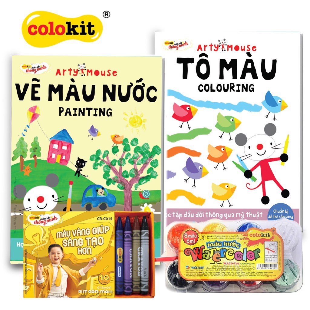 Bộ sản phẩm Thiên Long Colokit Arty Mouse COLORING and PAINTING KIT ...