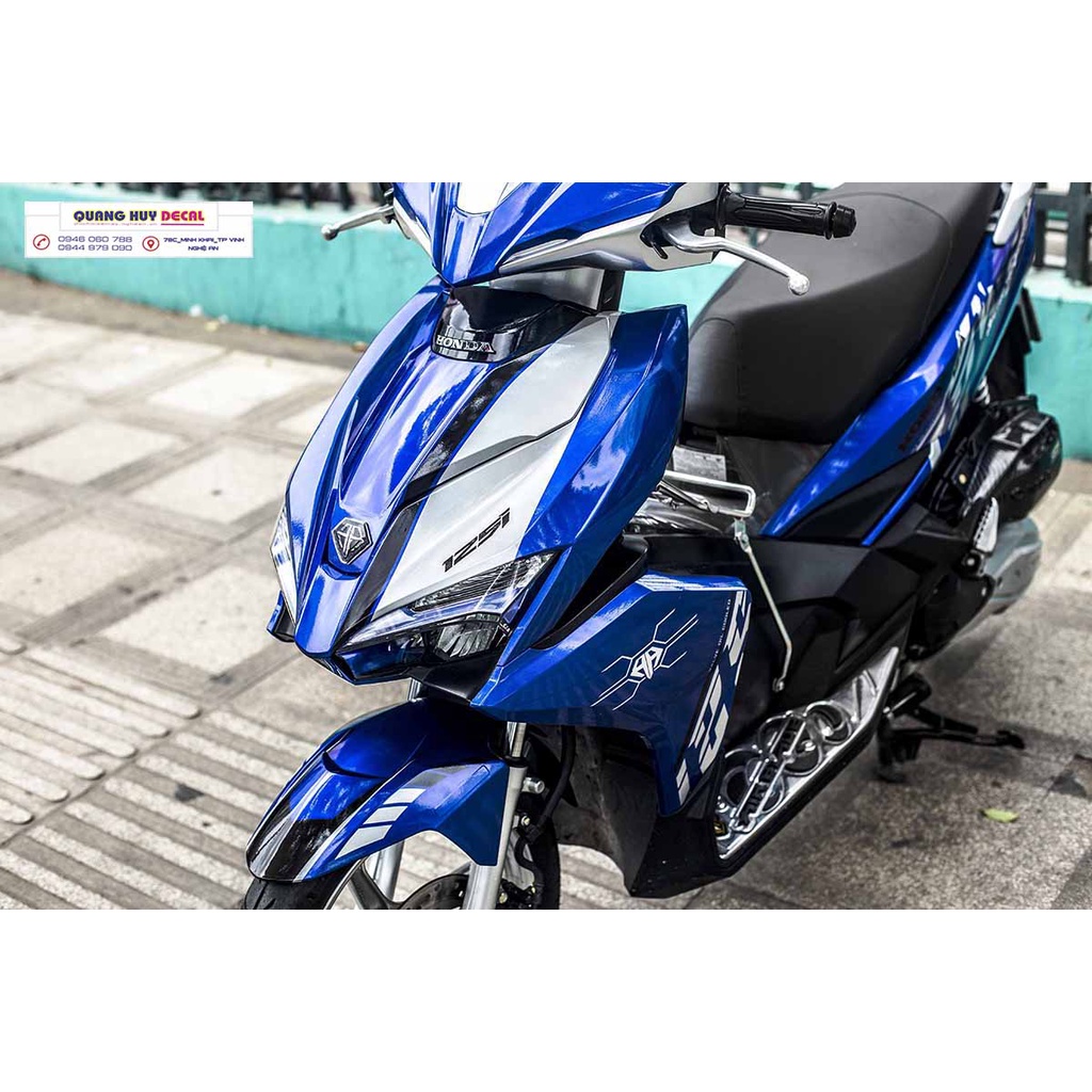 Tem xe air blade xanh trắng (2016-2019), tem trùm xe air blade, tem xe ...