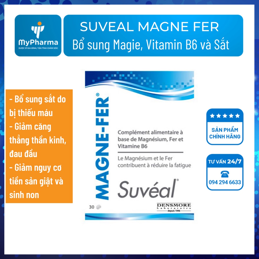 Suveal Magne – Fer – Bổ sung Magie, Vitamin B6 và Sắt cho phụ nữ có ...