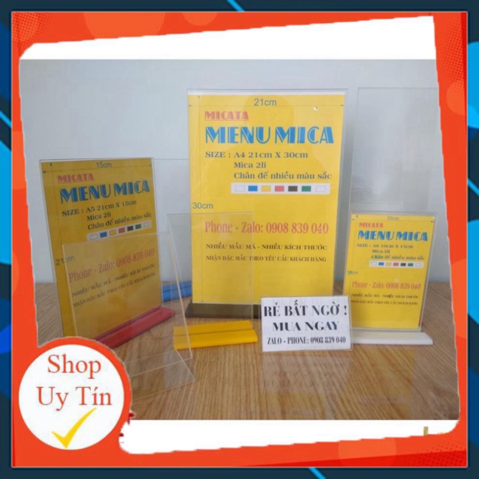 Menu Mica A6 A5 A4 Để Bàn, Kệ Menu Kẹp Tài Liệu, Mica Giá | Shopee Việt Nam
