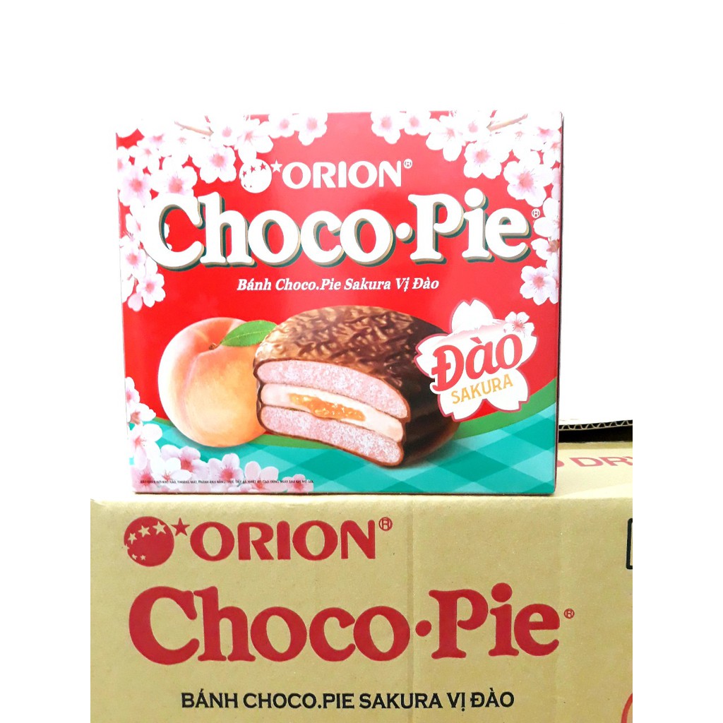Bánh Chocopie Đào Sakura Hộp 360g x 12 Chiếc | Shopee Việt Nam
