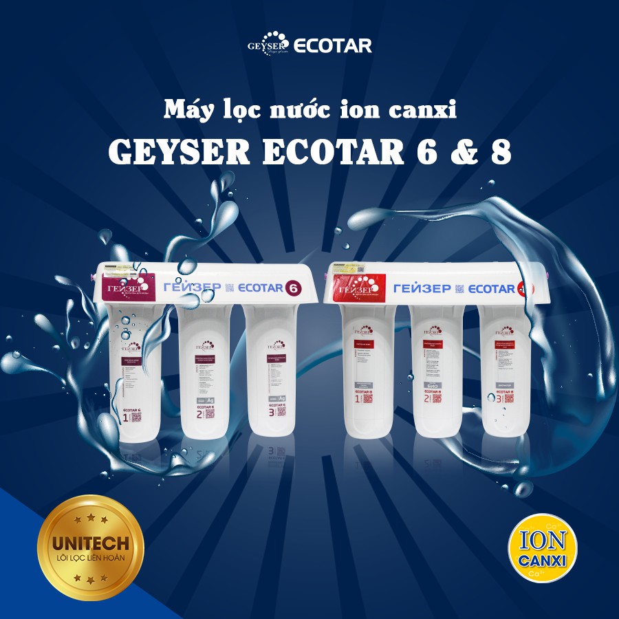 Máy lọc nước Nano Geyser Ecotar 6 / Ecotar 8 công nghệ Unitech - nhập ...