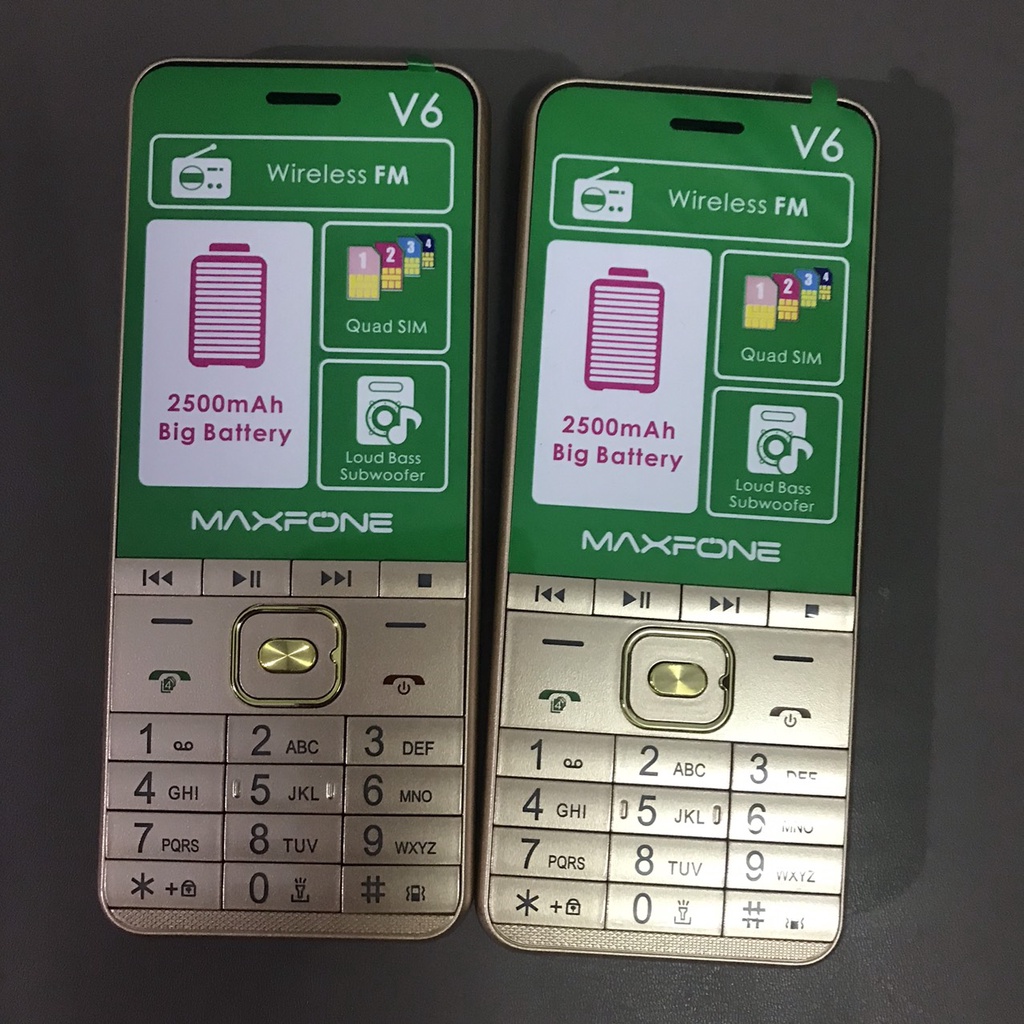 Điện Thoai Maxfone V6 ,V12 4 sim Full Box Bàn phím to Bảo Hành 12 tháng ...