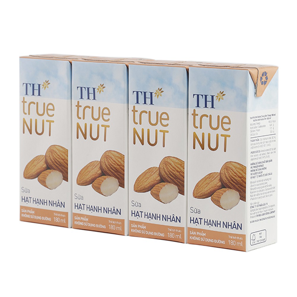 Lốc Sữa hạt Hạnh nhân TH True NUT 180mlx4 | Shopee Việt Nam