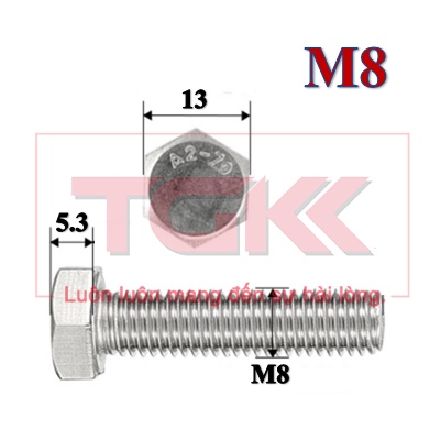 Bulong inox 304 M8 (40mm-150mm) | Shopee Việt Nam