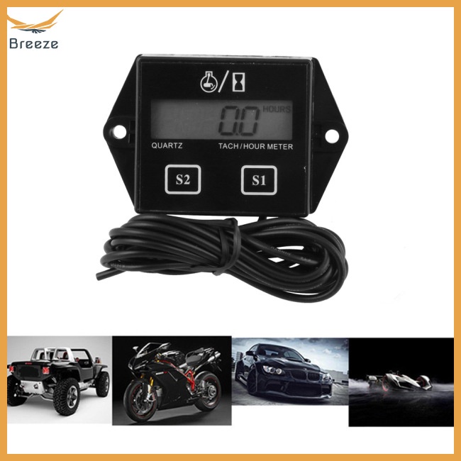 breeze Tiny Tach Digital Hour Meter Tachometer For Marine Spark Mower ...