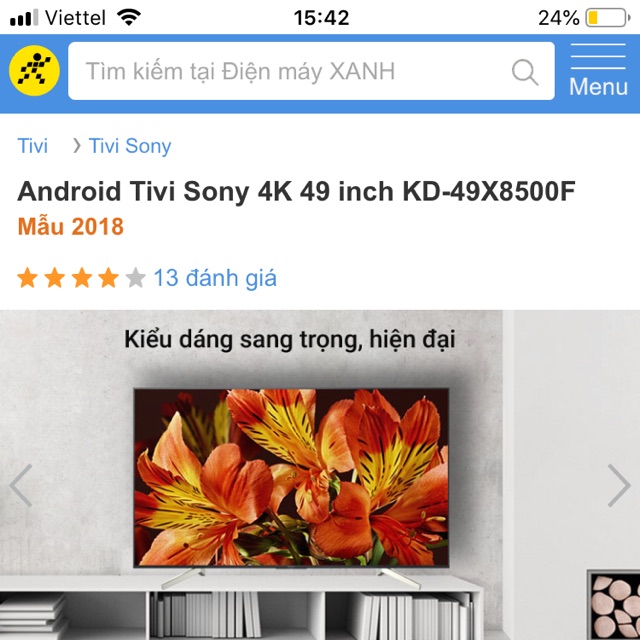 Tivi Sony 49in X8500F (điều khiển bằng giọng nói ) | Shopee Việt Nam