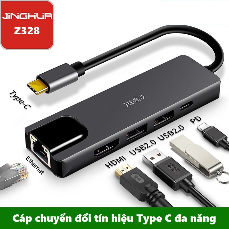 Jinghua Z328 - Cáp kết nối Type C to Lan, Type C to HDMI, Type C to Usb | Shopee Việt Nam