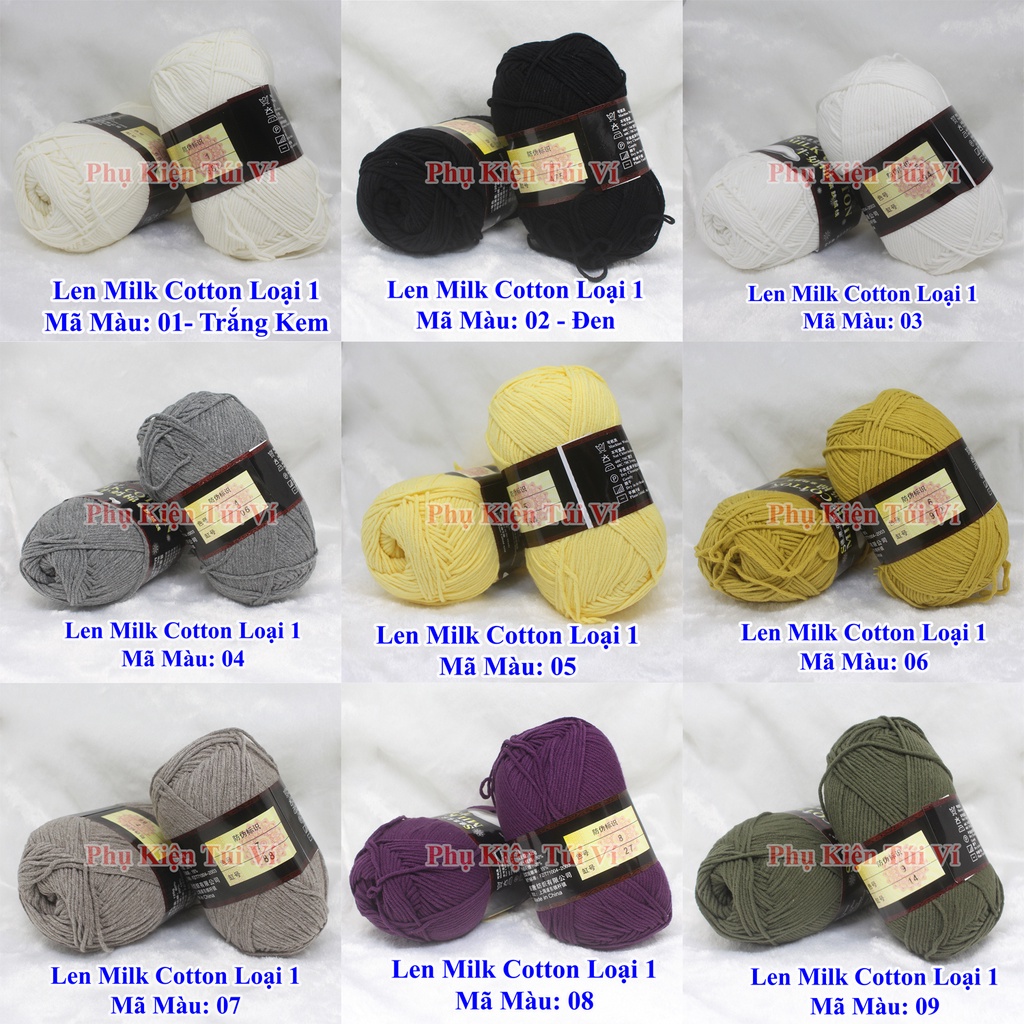 Len Milk Cotton Loại 1 (Mã Màu: 01 - 47) | Shopee Việt Nam
