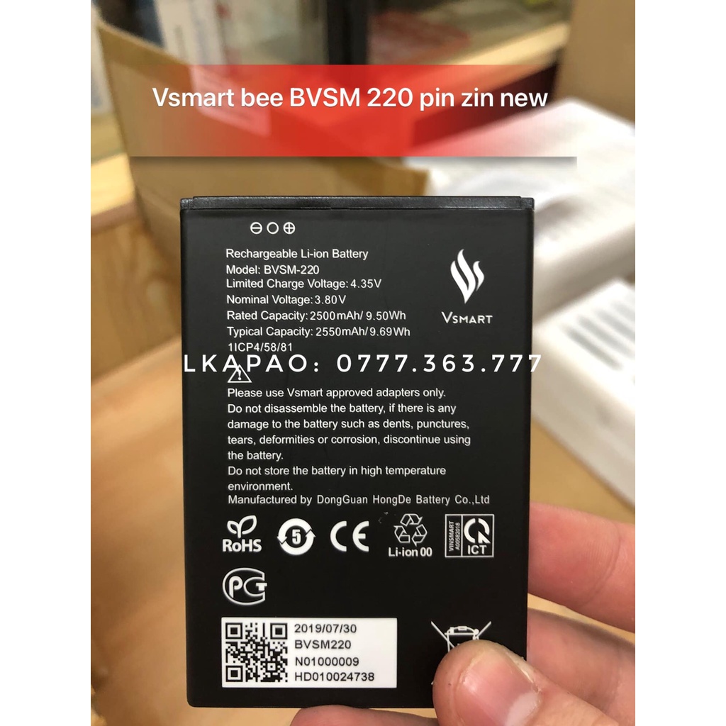 Pin Vsmart Bee V220 Zin new | Shopee Việt Nam