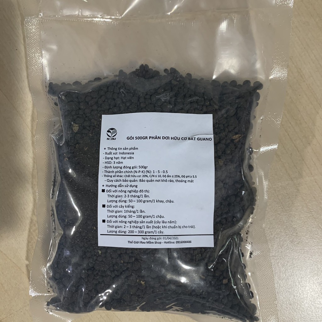 Gói 500g Phân dơi hữu cơ Bat Guano - Chính hãng - Chuyên dùng cho hoa ...