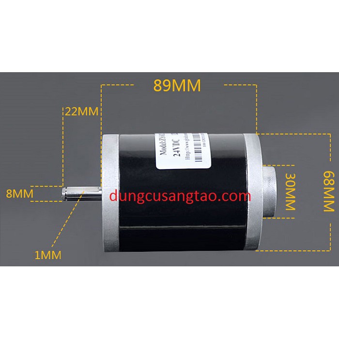 Motor DC cốt 8mm (12V / 24V)/ động cơ chế máy khoan, máy cắt, máy mài ...